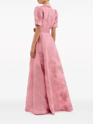 Rebecca Vallance Floral Jacquard Belted Maxi Dress - Pink