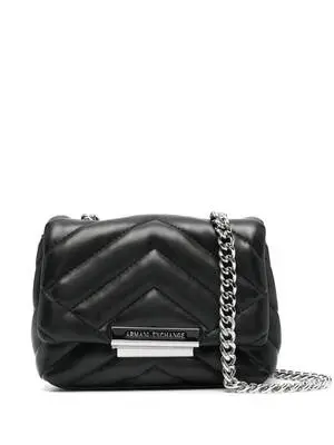 Armani Exchange Chevron-quilted Mini Bag - Black
