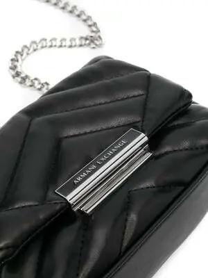 Armani Exchange Chevron-quilted Mini Bag - Black
