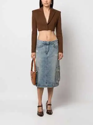 Givenchy Monogram-print Denim Cargo Skirt