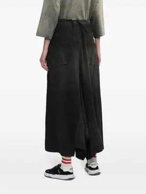 Mihara Yasuhiro Draped Denim Maxi Skirt