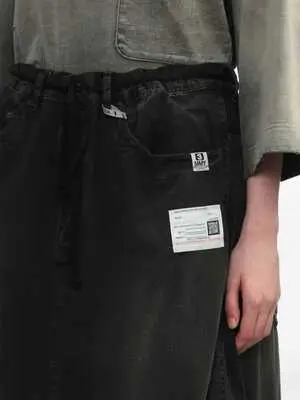 Mihara Yasuhiro Draped Denim Maxi Skirt
