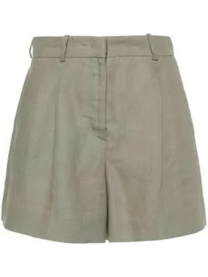 Kiton Pleated Linen Shorts