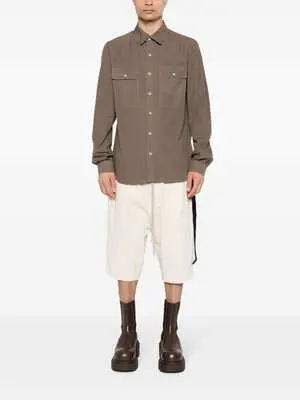 Rick Owens Organic Cotton Poplin Shirt - Brown