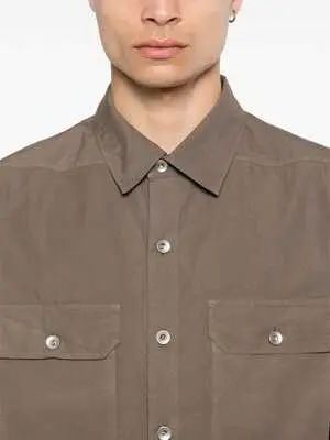 Rick Owens Organic Cotton Poplin Shirt - Brown