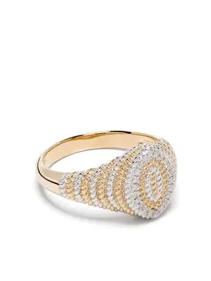 Yvonne Léon 9kt Mini Marquise Diamond Signet Ring - Gold