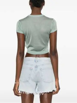 CHIARA FERRAGNI Eyelike-motif Cropped Jumper - Green