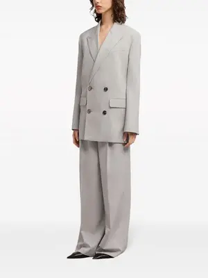 AMI Paris Double-breasted Virgin Wool Blazer - Grey