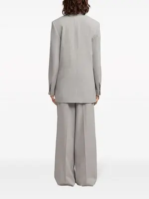 AMI Paris Double-breasted Virgin Wool Blazer - Grey