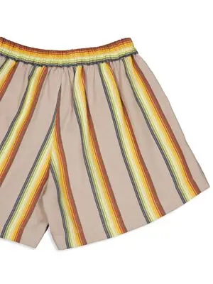 MARRAKSHI LIFE Striped Cotton Shorts - Neutrals