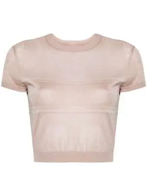 CHIARA FERRAGNI Eyelike-motif Metallic Cropped Jumper
