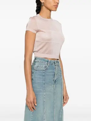 CHIARA FERRAGNI Eyelike-motif Metallic Cropped Jumper