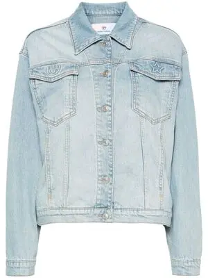 CHIARA FERRAGNI 3d Logo Denim Jacket