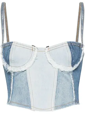 CHIARA FERRAGNI Denim Cropped Top