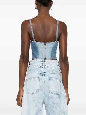 CHIARA FERRAGNI Denim Cropped Top
