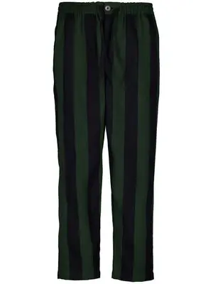 MARRAKSHI LIFE Striped Cotton Trousers - Black