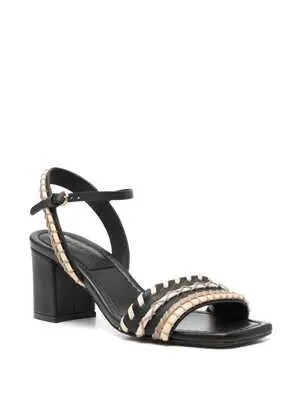 Ulla Johnson Sofia 70mm Interwoven Leather Sandals - Black
