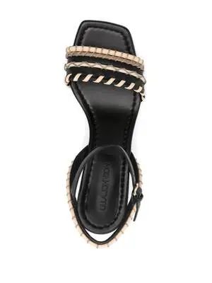 Ulla Johnson Sofia 70mm Interwoven Leather Sandals - Black