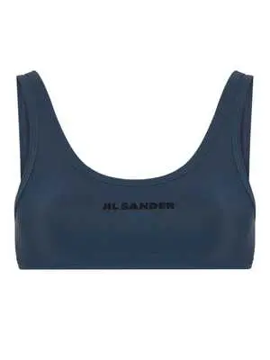 JIL SANDER Logo-print Bikini Top - Blue