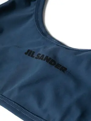 JIL SANDER Logo-print Bikini Top - Blue