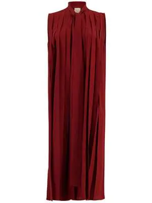 PAULA Pleated Silk Ankle-length Dress