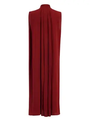 PAULA Pleated Silk Ankle-length Dress