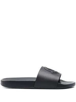 Moncler Basile Logo-embossed Slides - Blue