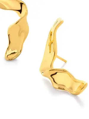 Monica Vinader Wave Stud Earrings - Gold