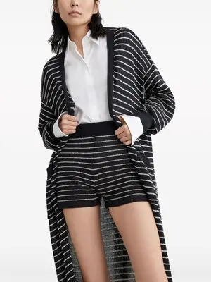 Brunello Cucinelli Striped Sequin-embellished Shorts