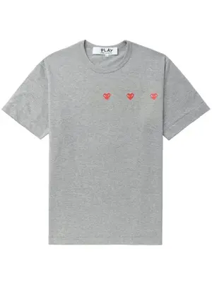 Play Comme Des Garcon Triple Hearts T-shirt