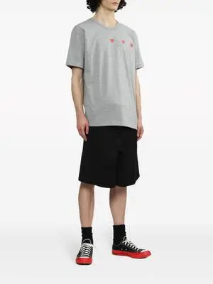 Play Comme Des Garcon Triple Hearts T-shirt