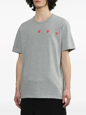 Play Comme Des Garcon Triple Hearts T-shirt