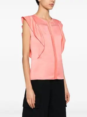 BOSS Ruffle-trim Twill Blouse