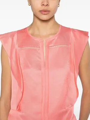 BOSS Ruffle-trim Twill Blouse