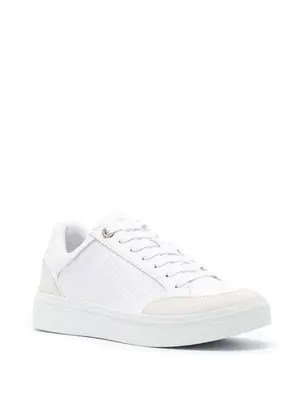 Tommy Hilfiger Embossed Logo Leather Sneakers