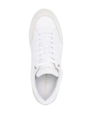 Tommy Hilfiger Embossed Logo Leather Sneakers