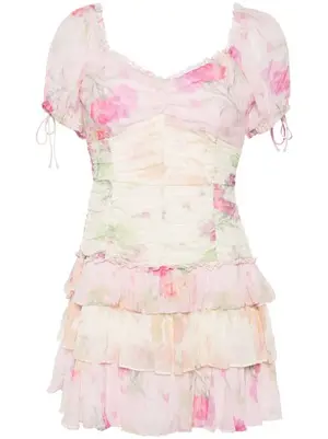LoveShackFancy Floral-print Minidress