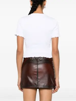 MSGM Logo-print Smocked T-shirt - White