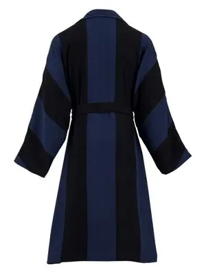 MARRAKSHI LIFE Striped Cotton Coat - Black