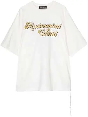 MASTERMIND WORLD Glitter Skull Cotton T-shirt - White