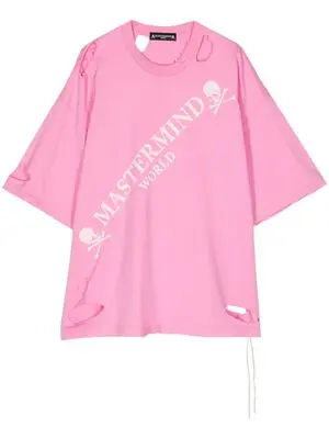 MASTERMIND WORLD Distressed-effect Cotton T-shirt