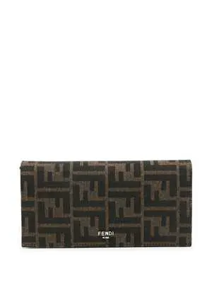 Fendi Ff-jacquard Bi-fold Wallet - Brown