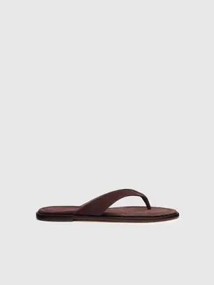 REFORMATION Jessie Thong Sandal - Rum Suede Shells