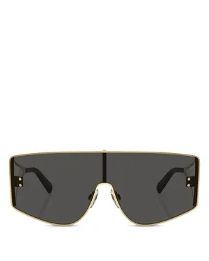 Dolce & Gabbana Rectangular Shield Sunglasses 144mm - Gold/gray Solid