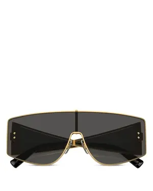 Dolce & Gabbana Rectangular Shield Sunglasses 144mm - Gold/gray Solid