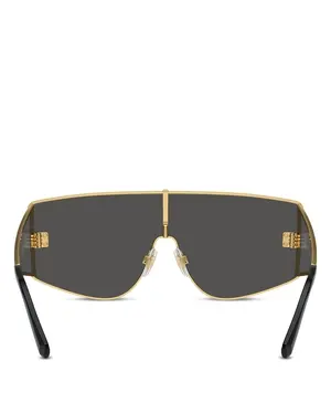 Dolce & Gabbana Rectangular Shield Sunglasses 144mm - Gold/gray Solid