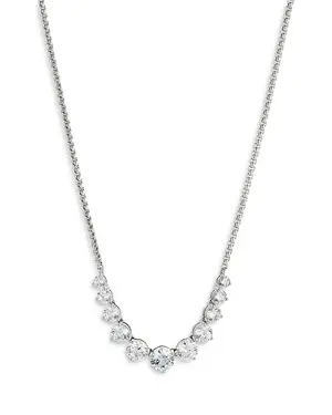 Nadri Graduated Cubic Zirconia Statement Necklace - Silver