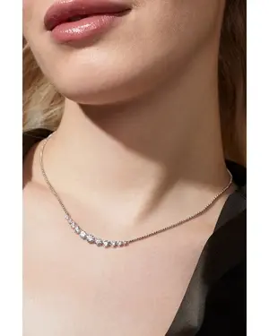 Nadri Graduated Cubic Zirconia Statement Necklace - Silver
