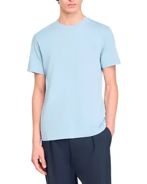 Sandro Crewneck Logo Tee Blue Sky