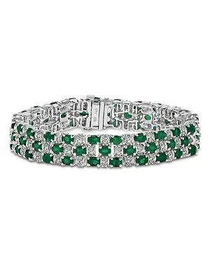 Bloomingdale'S Emerald And Diamond Bracelet - Green/white